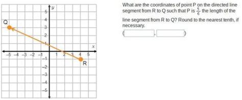 what are the coordinates of point p on the directed line segment from r to q such that p is the