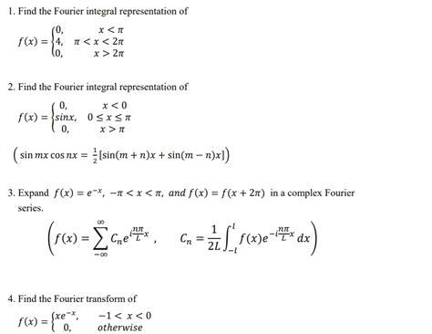 solved 1 find the fourier integral representation of f x