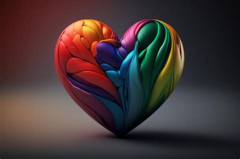 Un corazón de arcoíris que simboliza el amor y el orgullo por la