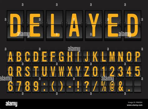 Airport Mechanical Flip Board Panel Font Yellow Font On Dark