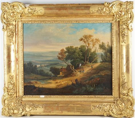 Ecole française du 19ème siècle Paysage animé huile sur toile non