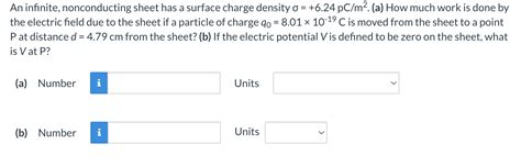 Solved An Infinite Nonconducting Sheet Has A Surface Charge Chegg