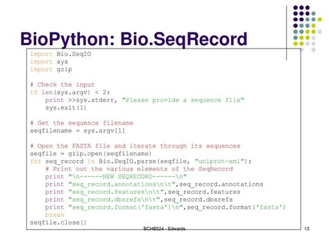 sequence file parsing using biopython ppt download