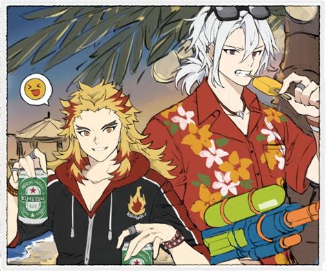 Rengoku Kyoujurou And Uzui Tengen Kimetsu No Yaiba Drawn By Papajay