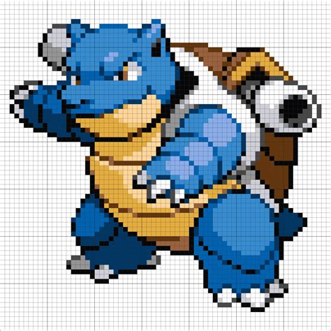 9 Blastoise Pixel Art Pokemon Anime Pixel Art Pokemon Cross Stitch