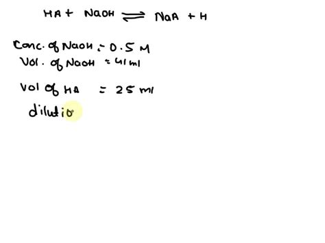 SOLVED A Beaker Contains A 25 Ml Solution Of An Unknown Monoprotic