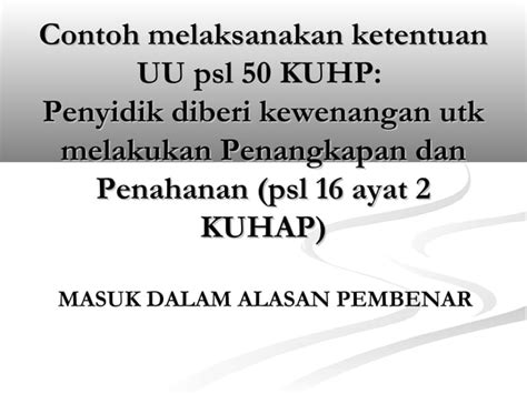 Bab Alasan Penghapusan Pidana Ppt