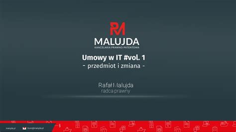 Umowy W IT Vol 1 Przedmiot I Zmiana YouTube