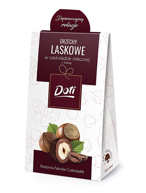 Orzechy laskowe w czekoladzie z kawą 100g Saszetki Produkty Doti pl