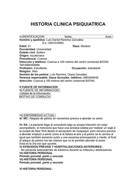 Historia Clinica Priscila Japon HISTORIA CLINICA PSIQUIATRICA I