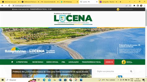 Site da Prefeitura de Lucena já novo layout Confira as mudanças