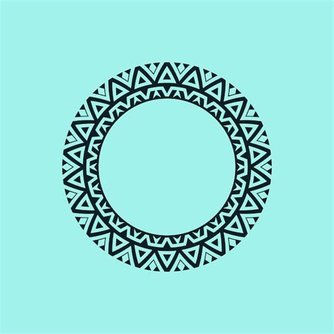 Art Abstrait Décoratif Cercle Motif Ornemental Cadre Vecteur Premium