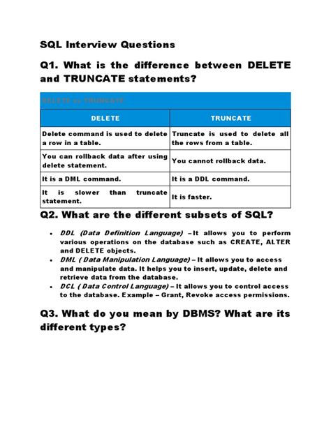sql interview questions pdf database index relational database