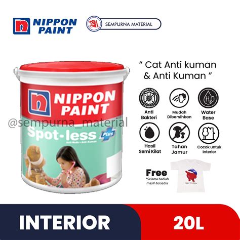 Jual Cat Interior Nippon Paint Spot Less Plus 20 Liter Putih Shopee