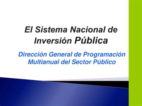 Ppt El Sistema Nacional De Inversi N P Blica Powerpoint Presentation