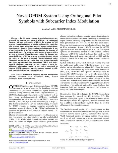 pdf novel ofdm system using orthogonal pilot symbols with subcarrier index modulation