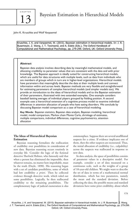 pdf bayesian estimation in hierarchical models