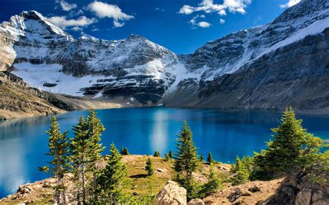 Naturaleza montaña azul lago Paisaje Fondos de pantalla HD Avance