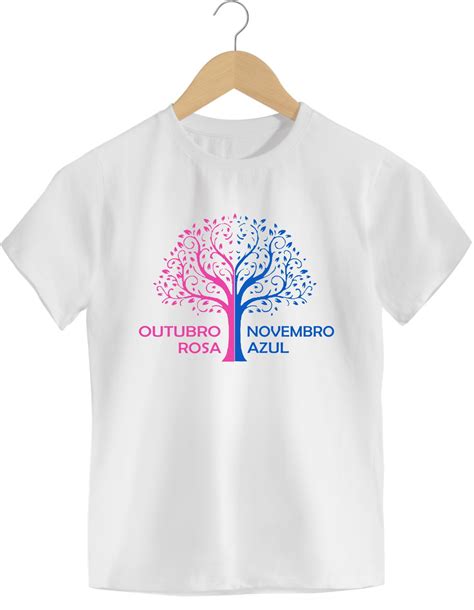Camiseta Campanha Outubro Rosa E Novembro Azul Árvore Elo7