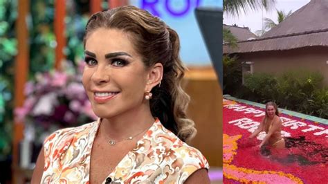 Rocío Sánchez Azuara celebra sus 61 años desde una alberca llena de