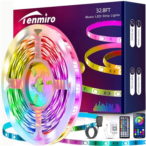 Amazon Tenmiro 32 8ft Led Strip Lights RGB LED Smart Music Sync