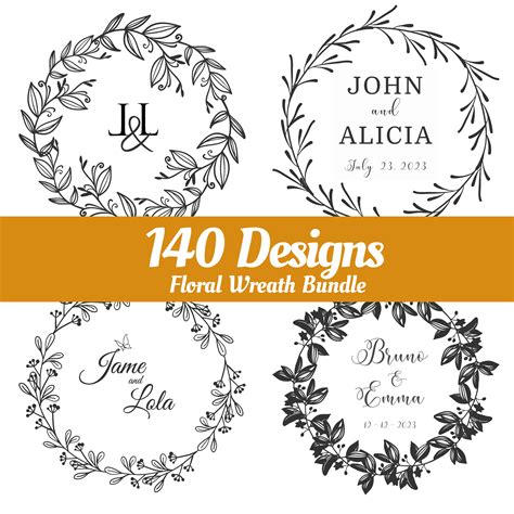 Kranz Bundle Kreis SVG Bundle Blumenkranz Svg Herz Lorbeerkranz Svg