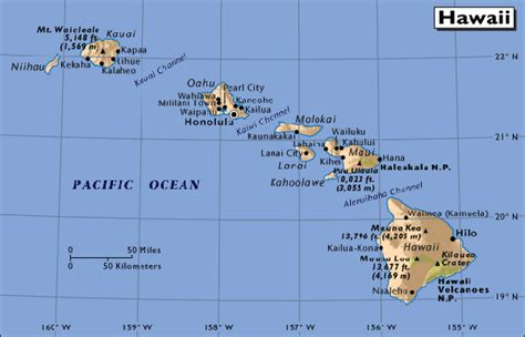 Map Of Hawaii Islands Printable