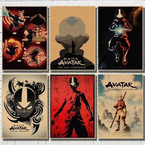 Affiches Et College En Papier Kraft Vintage Avatar Le Dernier Ma Tre De