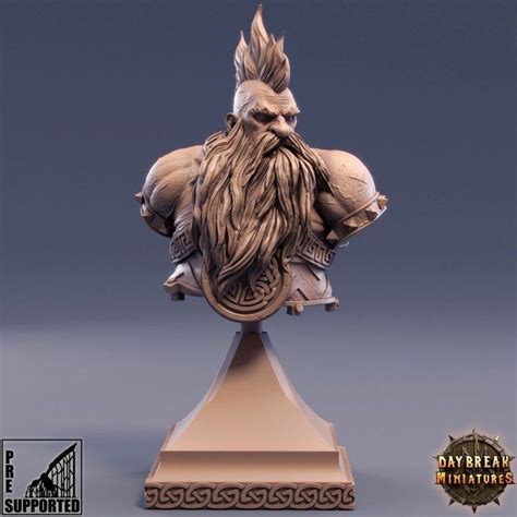 Flint Hammerfell Bust Paint And Display Model For Dungeons And Dragons