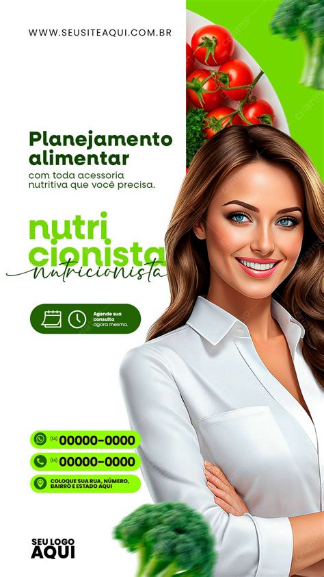 Story nutricionista dieta alimentação psd editável download