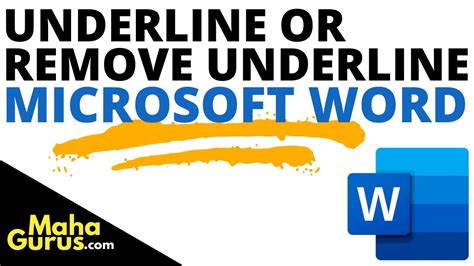 How To Underline Words In Microsoft Word