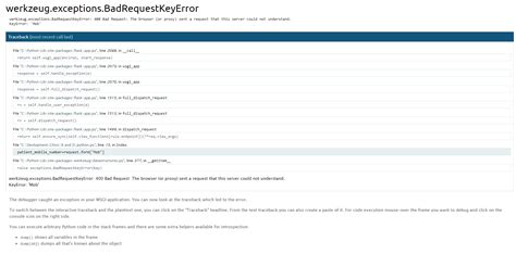 [fixed] werkzeug exceptions badrequestkeyerror ~ pythonfixing