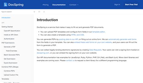 DocSpring API Developer Docs APIs SDKs And Auth API Tracker