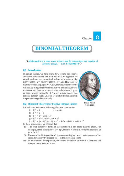 pdf class xi chapter on binomial theorem dokumen tips
