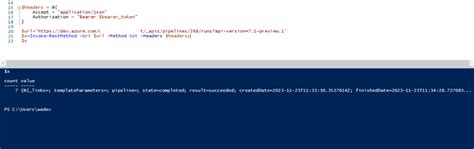 powershell trigger azure devops rest api via sp auth stack overflow