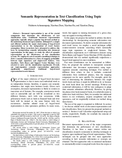 pdf semantic representation in text classification using topic signature mapping xiaodan
