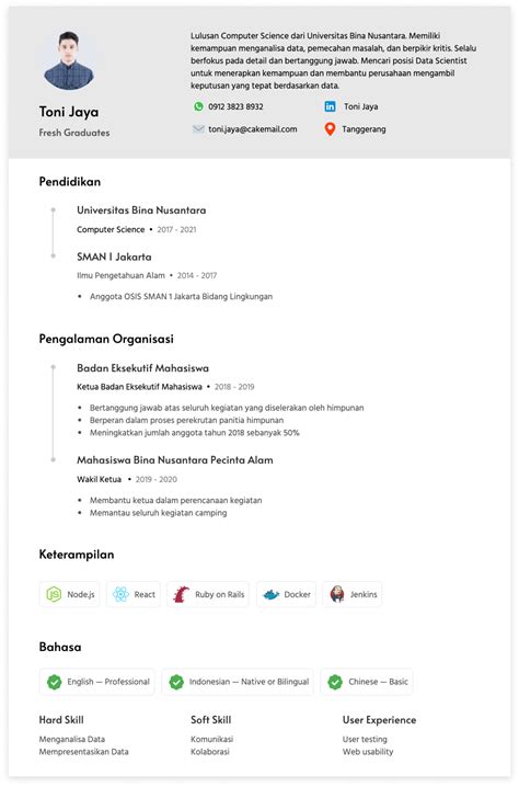 Cara Menulis Pengalaman Organisasi Di Cv Bahasa Inggris Indonesia