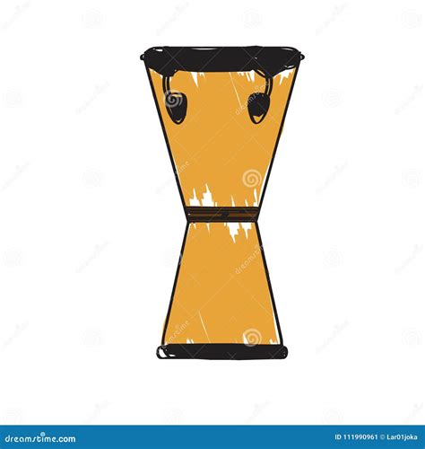 Icono Aislado Del Tambor Instrumento Musical Ilustración del Vector