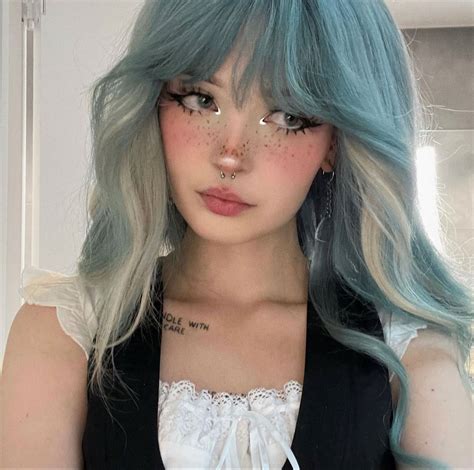 Milkgore Blue Hair Hair Color E Girl Makeup