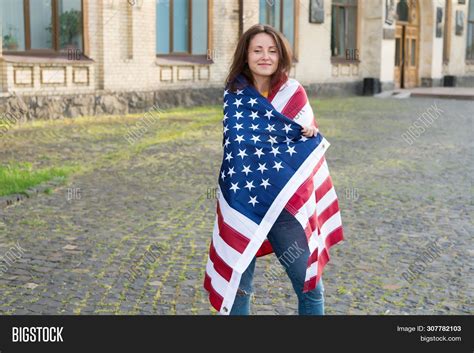 Wrapped Flag Sexy Image Photo Free Trial Bigstock