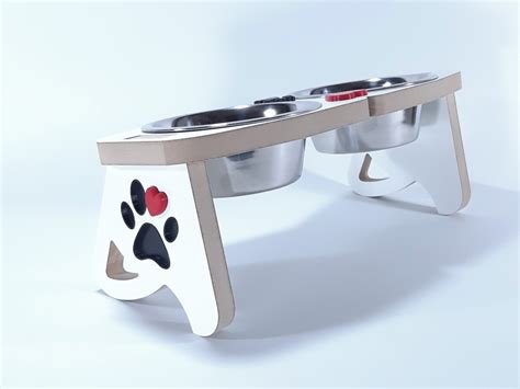 Comedouro Elevado Duplo Alimentador Cão Gato Pote Aço Inox Elo7