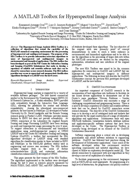 a matlab toolbox for hyperspectral image pdf matlab statistical classification