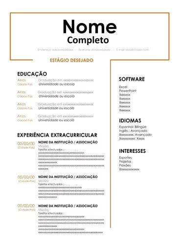 Modelo De Curr Culo Pronto Criativo Edit Vel Em Word