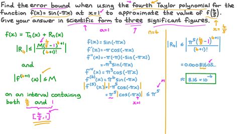 question video finding a bound on the error when approximating a trigonometric function at a