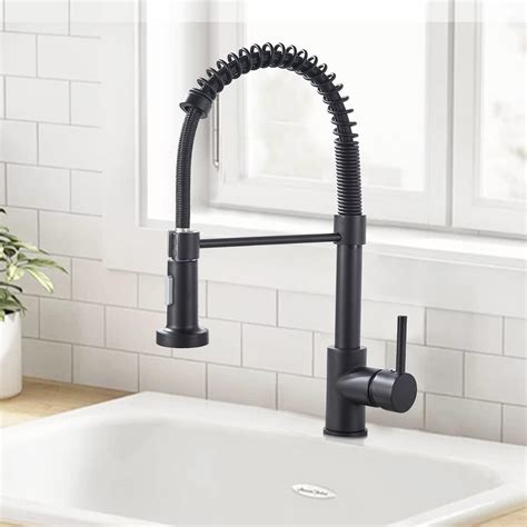 FAOKZE Robinet de cuisine à ressort avec pulvérisateur Pull Down