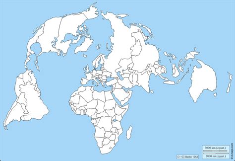 Planisphère Monde Pôle Nord carte géographique gratuite carte
