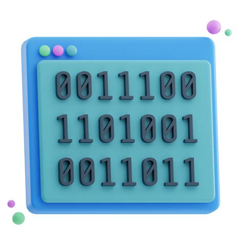 Binary Code Digitalization D Illustration Png