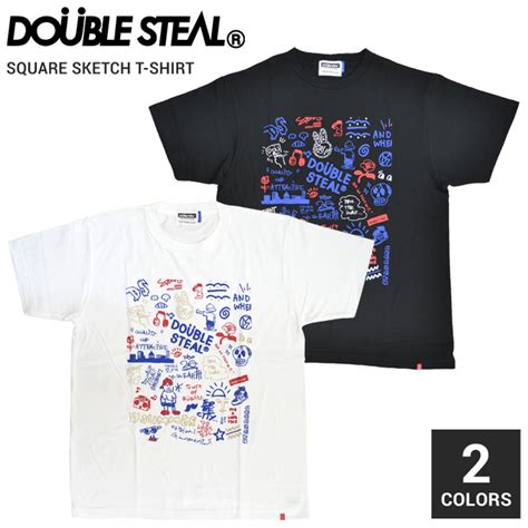 Double Steal Square Sketch T Shirt Tee T