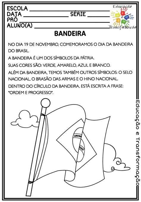 Blog Educação e Transformação Atividade para trabalhar o Dia da Bandeira