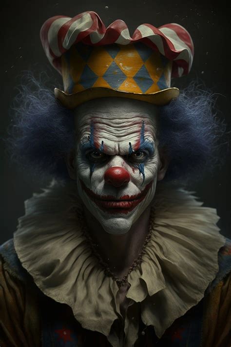 Picture Was Created By AI Midjourney In 2023 Clown Horror Evil